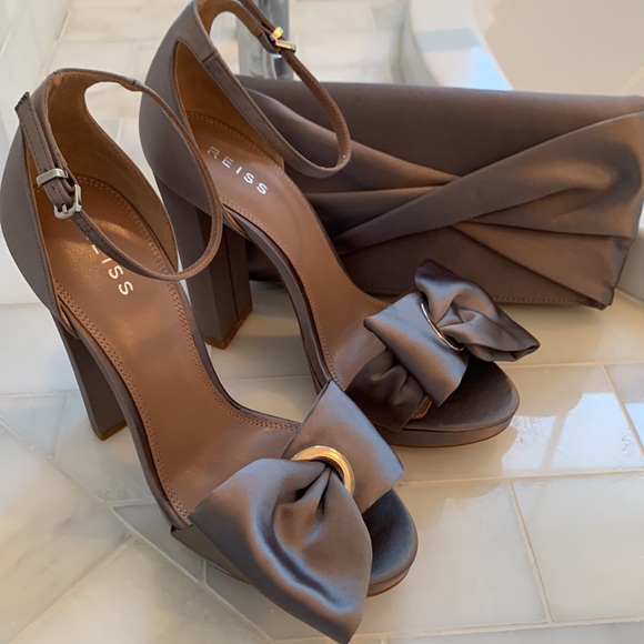 Reiss | Shoes | Reiss Vicky Bow Satin Heels | Poshmark